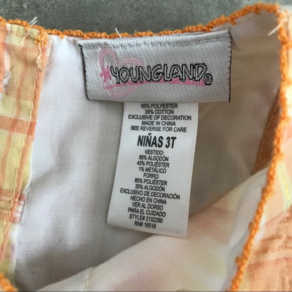 Youngland | Dresses | Youngland Girls 3t Orange Plaid Dress | Poshmark
